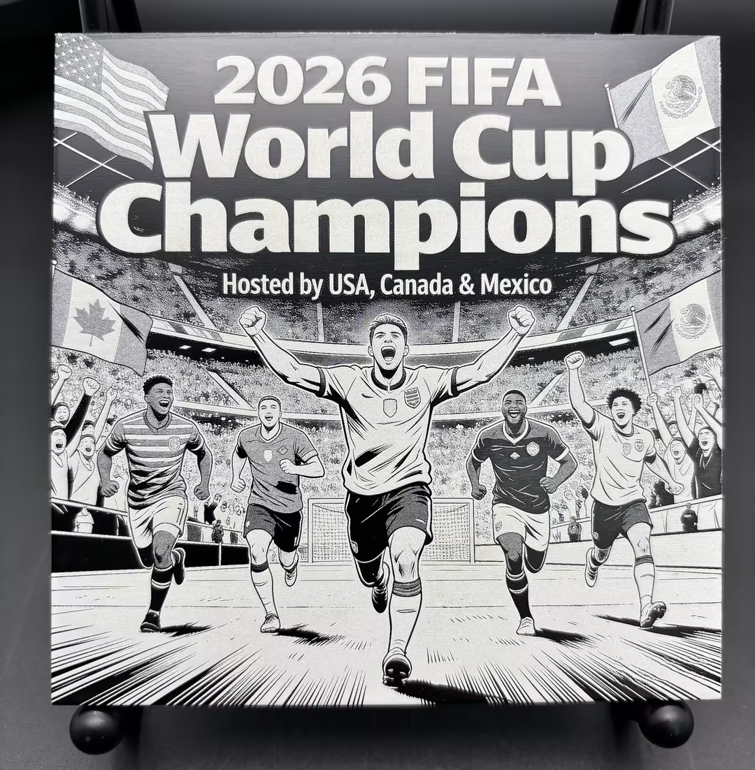 Black Anodized Aluminum Championship Image Engraving Test with MP-60 ...