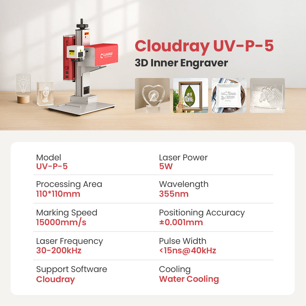 Cloudray 5W 10W Water-Cooled All-Material UV Laser Engraver for ...