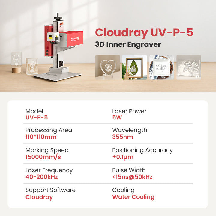 Cloudray 5W 10W Water-Cooled All-Material UV Laser Engraver for ...