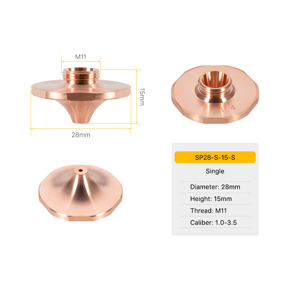 Cloudray SP Series S Type Laser Nozzles D28 H15 M11 – Cloudray Laser