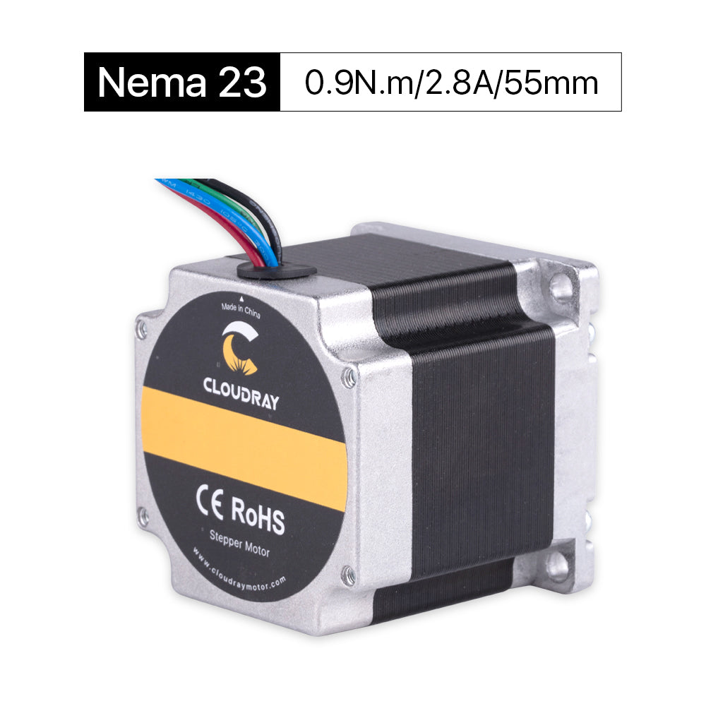 Cloudray 55mm 0.9Nm 2 Phase Nema 23 Open Loop Stepper Motor – Cloudray Laser