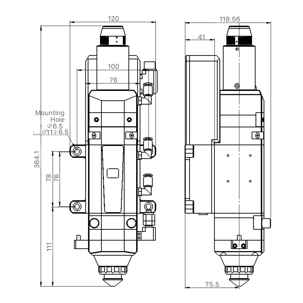 Cloudray 0-3KW AU3TECH A230E Autofocus Fiber Laser Cutting Head ...