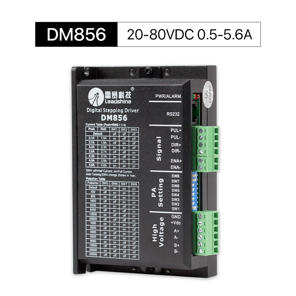 Cloudray DM856 20-80VDC 0.5-5.6A Leadshinie 2 Phase Nema23/34 Stepper ...
