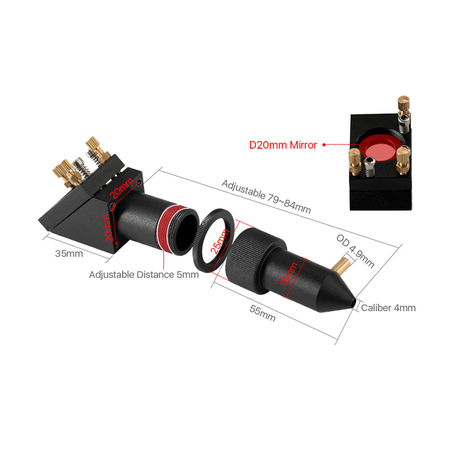 Cloudray K Series Black Laser Head Set – Cloudray Laser